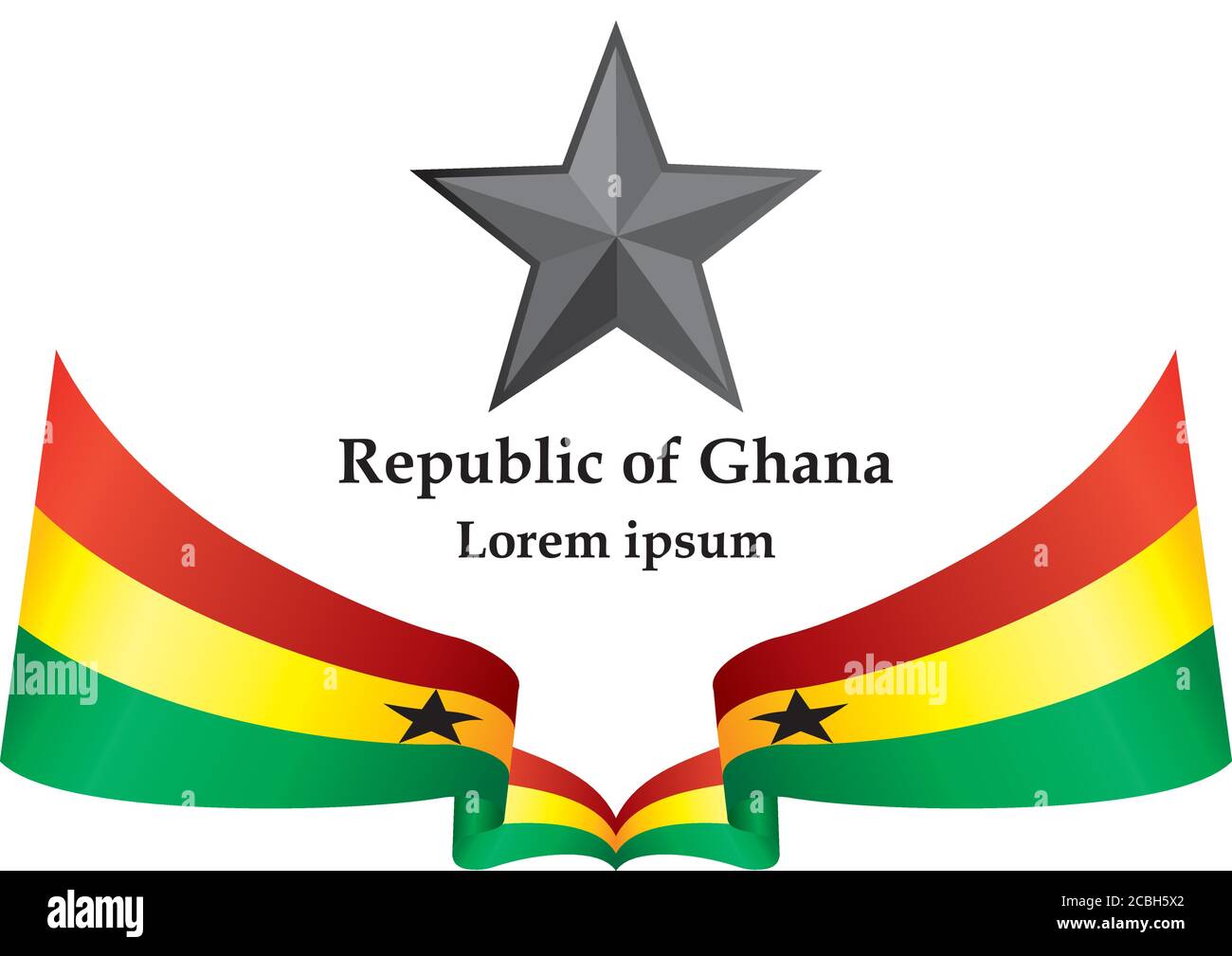 Flagge von Ghana, Republik Ghana. Vorlage für Award Design, ein ...