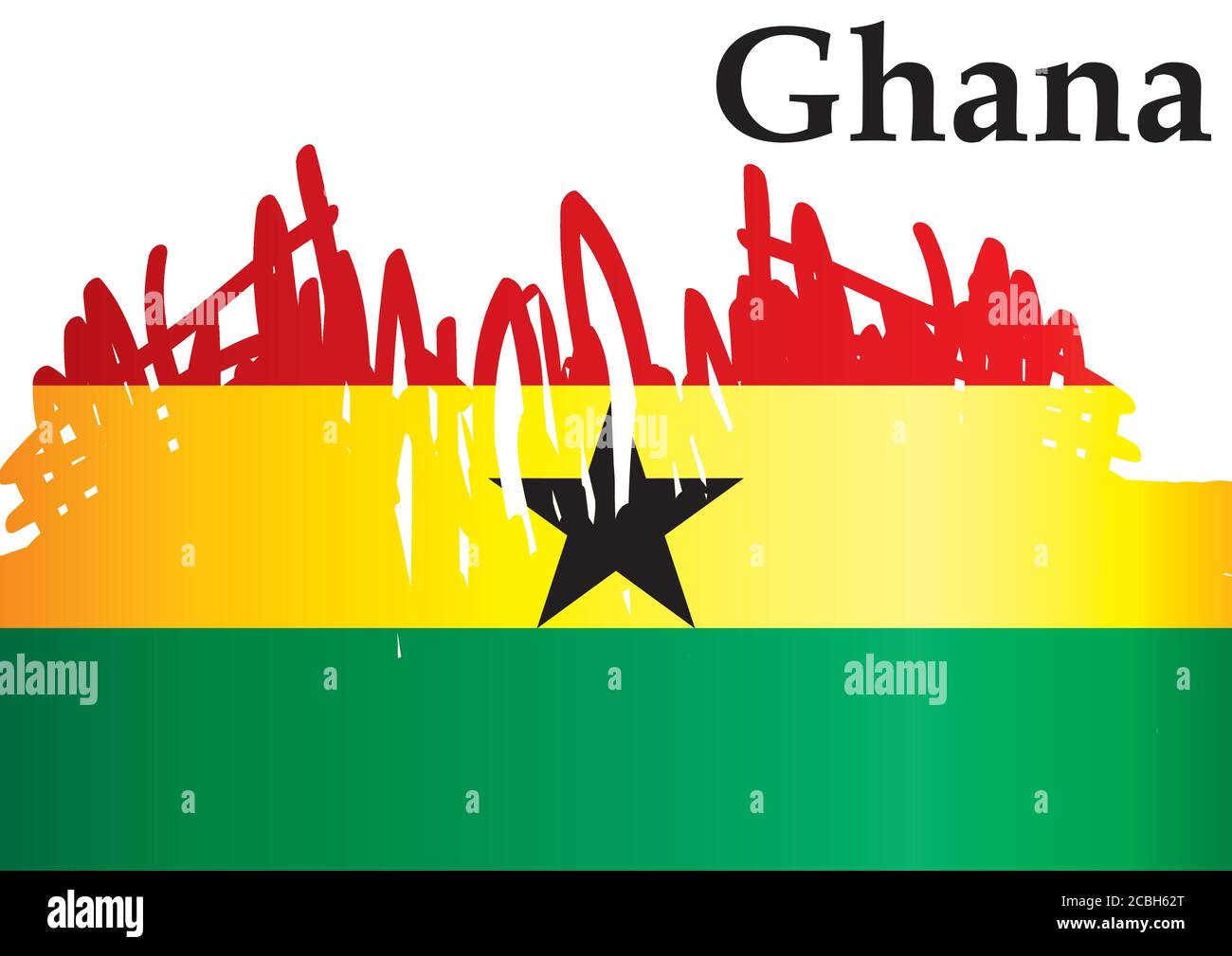 Flagge von Ghana, Republik Ghana. Vorlage für Award Design, ein ...