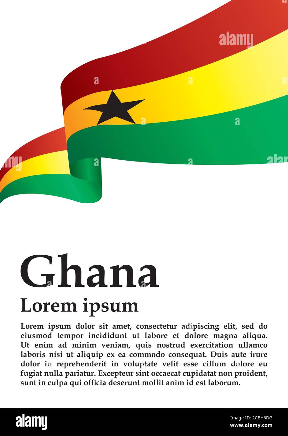 Flagge von Ghana, Republik Ghana. Vorlage für Award Design, ein ...