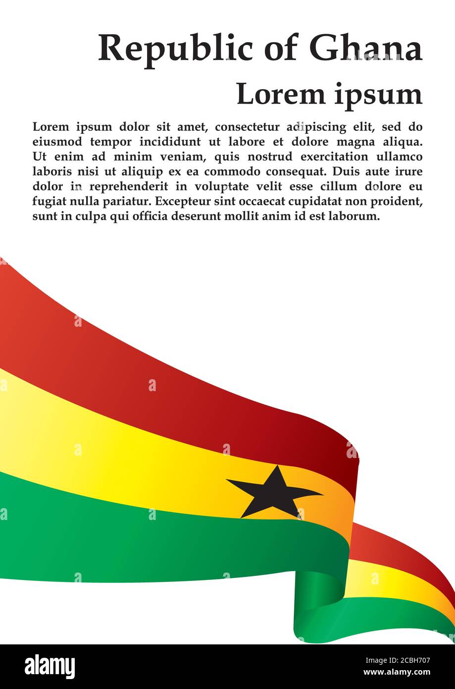 Flagge von Ghana, Republik Ghana. Vorlage für Award Design, ein ...