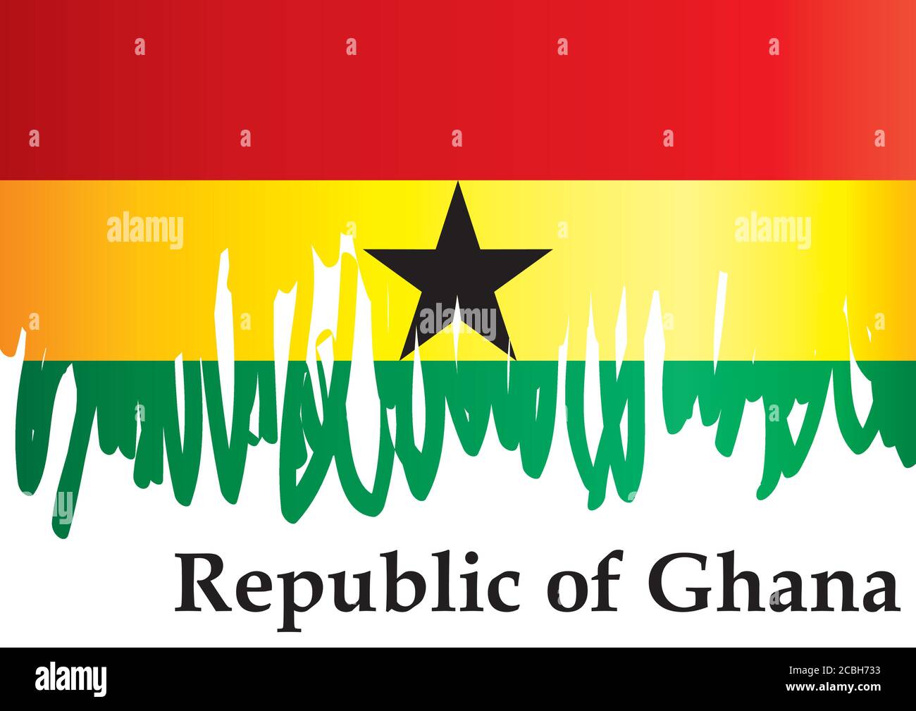 Flagge von Ghana, Republik Ghana. Vorlage für Award Design, ein ...