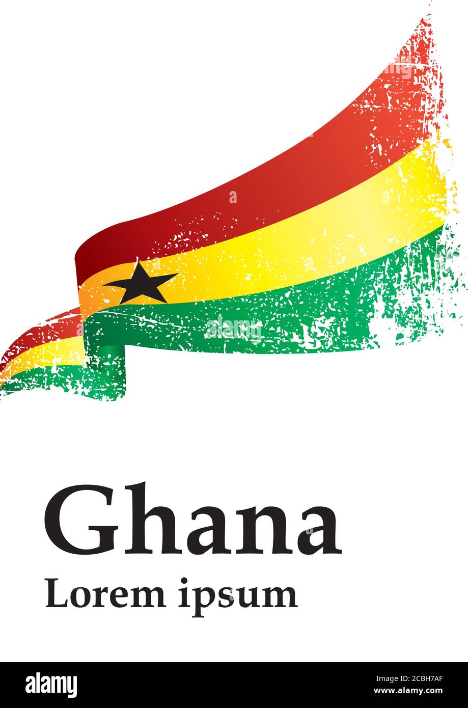 Flagge von Ghana, Republik Ghana. Vorlage für Award Design, ein ...