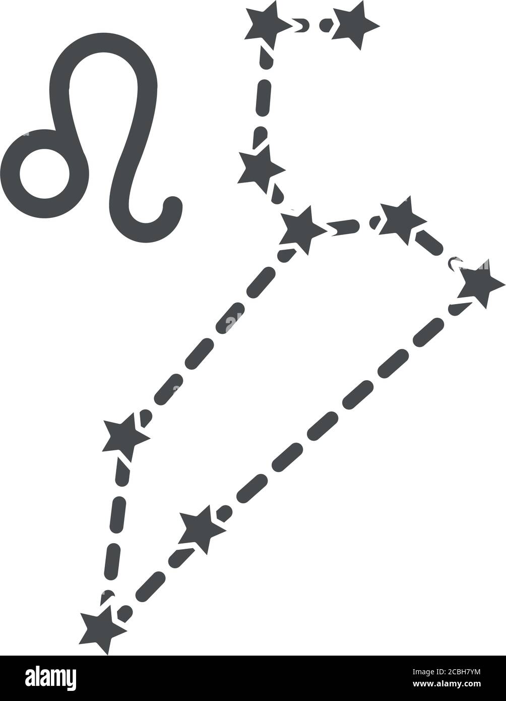 Sternzeichen löwe Sternbild astrologische Linie Stil Symbol Vektor ...