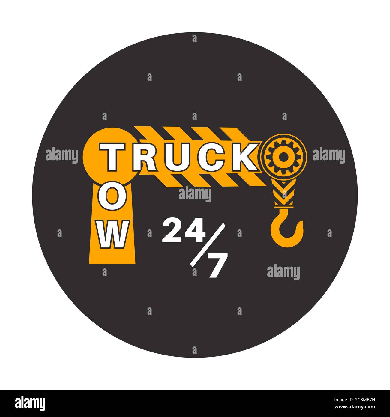 Abschleppwagen Symbol. Wrecker logotip. Schlepphaken. Rund um die Uhr ...