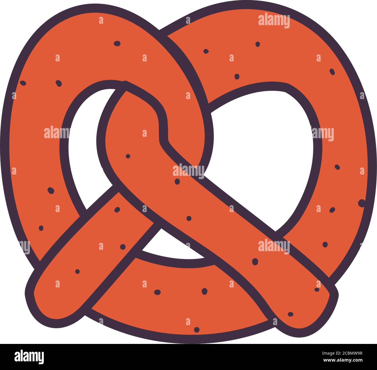 Brezel Linie und füllen Stil Icon Design, Essen essen Restaurant und ...