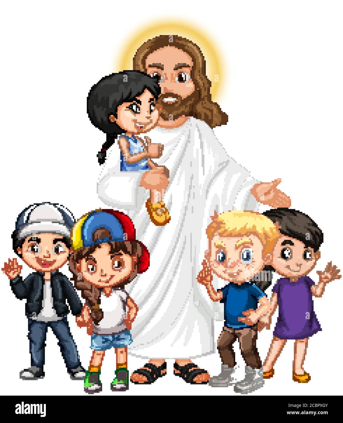 Jesus mit kindern Ausgeschnittene Stockfotos und -bilder - Alamy