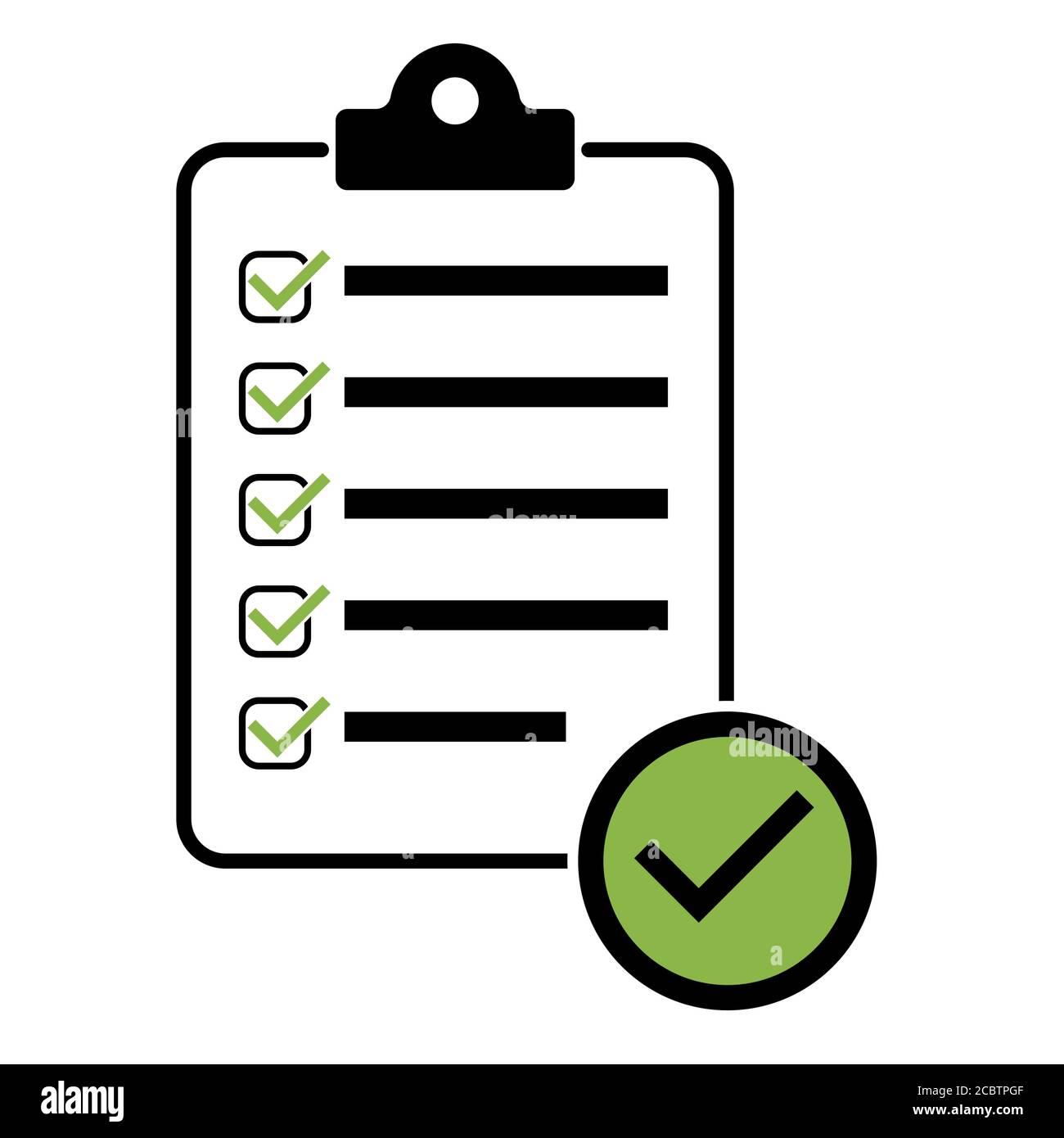 Checkliste , Checkliste flache Web-Symbol auf weißem Hintergrund ...