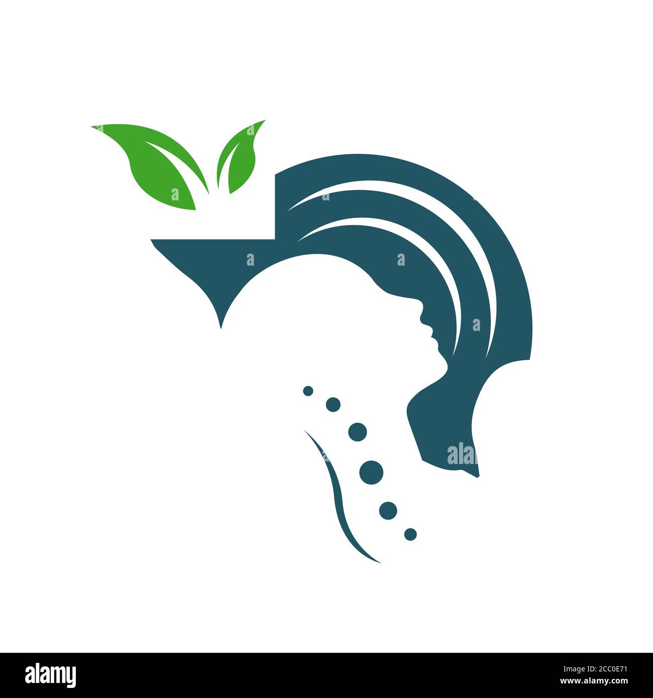 Psychische Gesundheit Logo Vektor Design Kopf Blatt Hand Vorlage Symbol ...