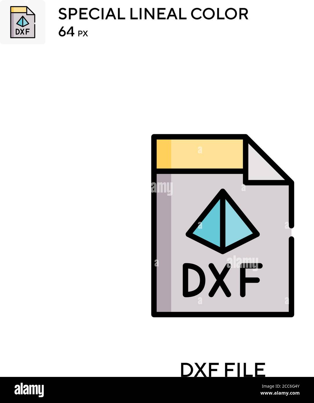 DXF-Datei soecial lineal Farbe Vektor-Symbol. Illustration Symbol ...