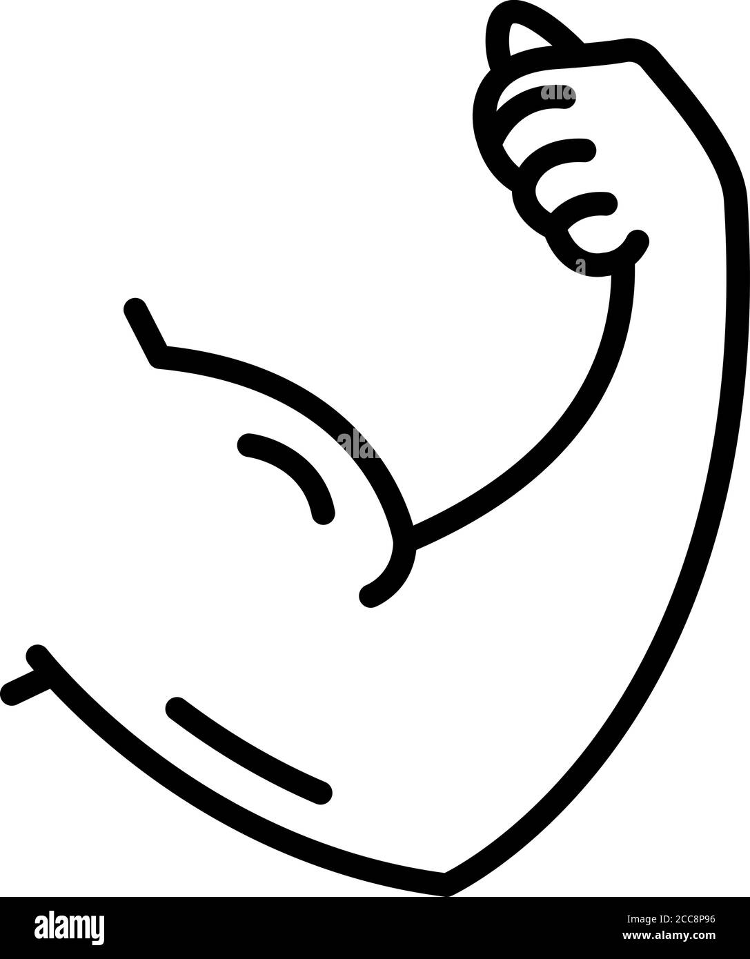 Hand Bizeps Symbol, Umriss Stil Stock-Vektorgrafik - Alamy