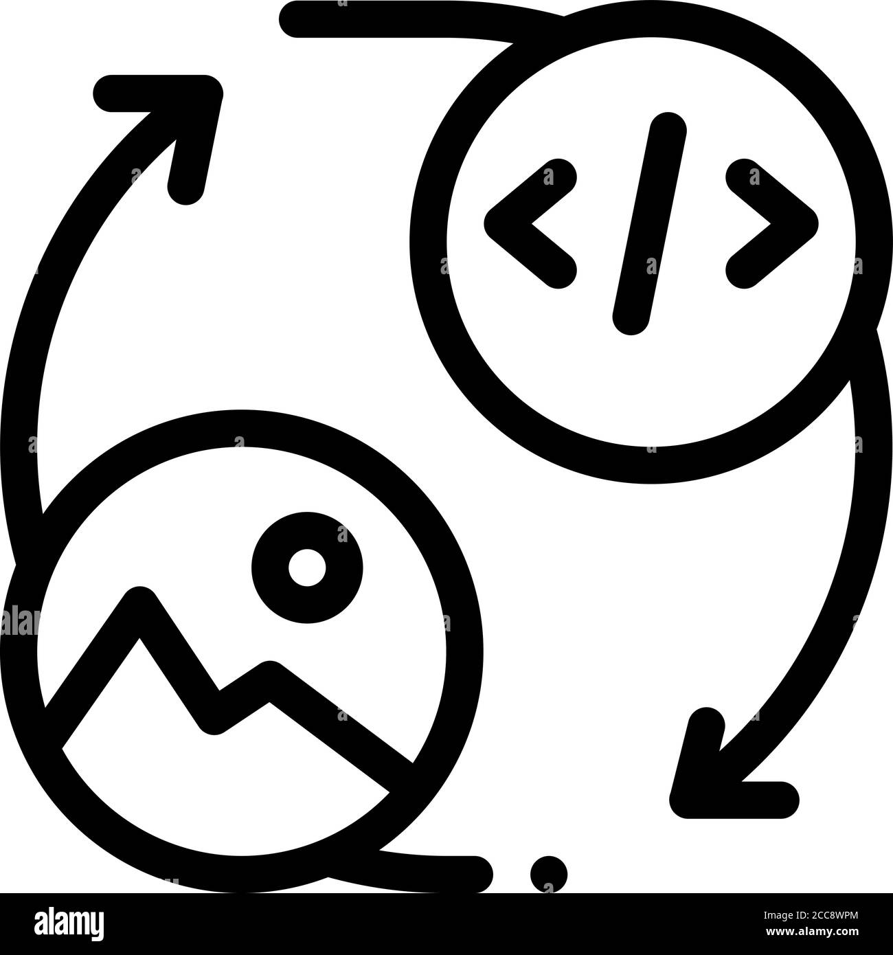 Abbildung Programmierung Code Symbol Vektor Umriss Illustration Stock ...