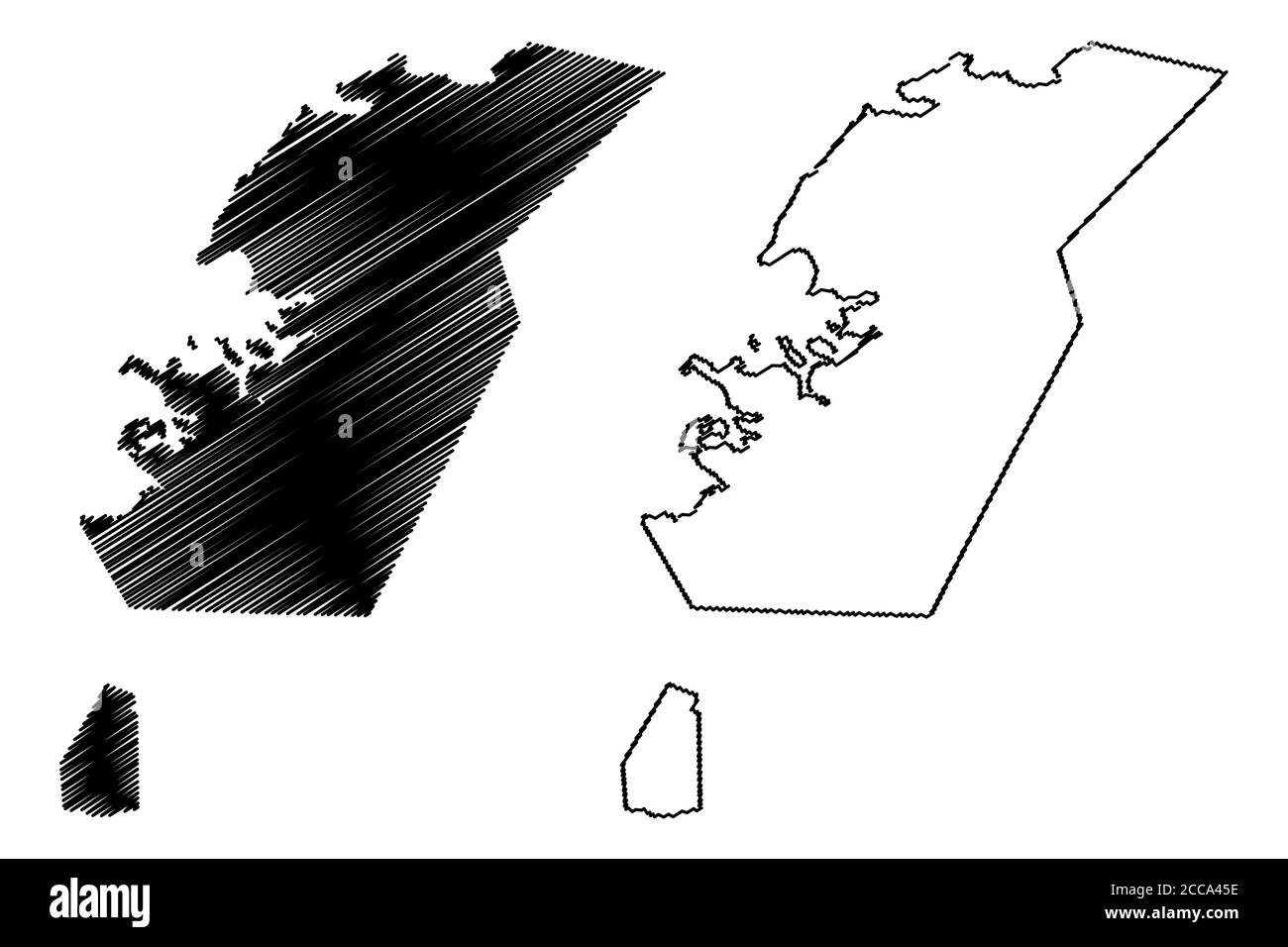 Capital Region (Island Island, Regionen von Island) Karte Vektor ...
