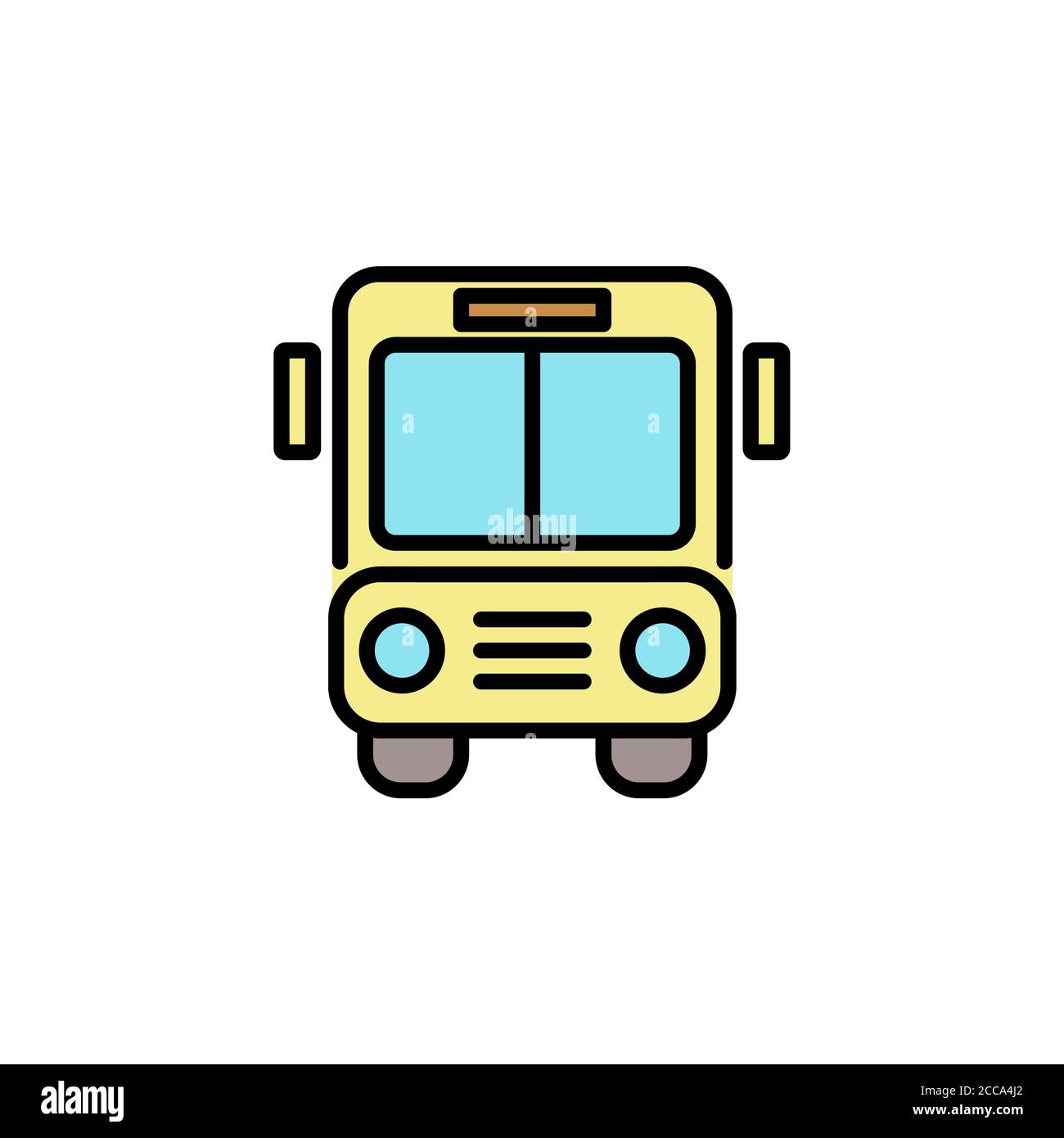 Bus-Farbsymbol dünne Linie, linear, Umriss. Einfaches Schild, Logo ...