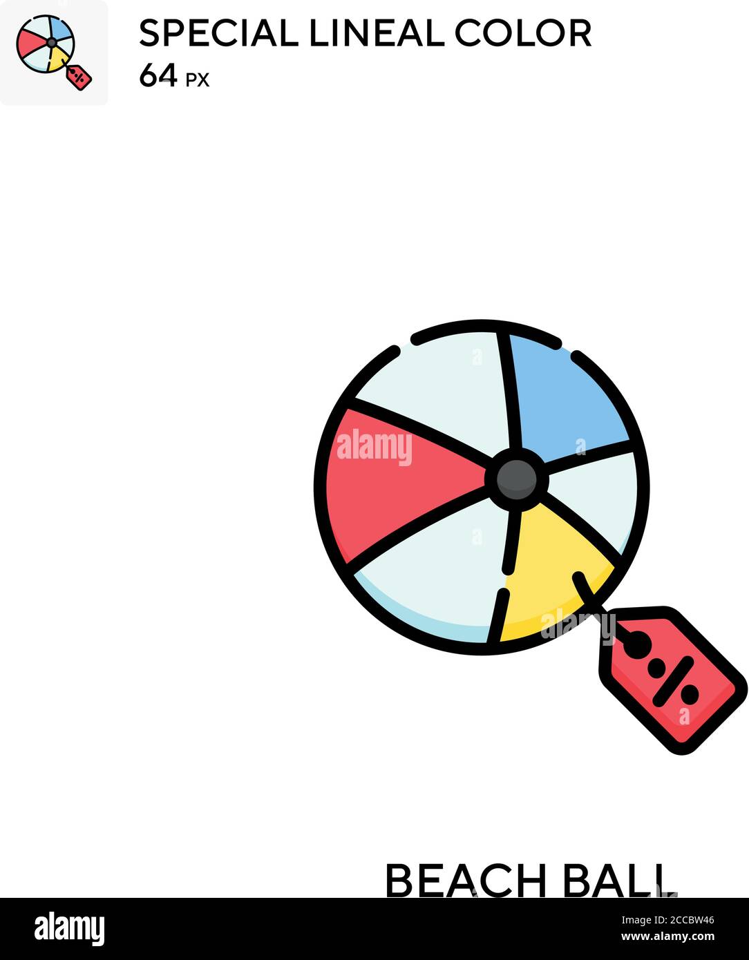 Beach Ball Spezielle lineare Farbe Symbol. Illustration Symbol Design ...