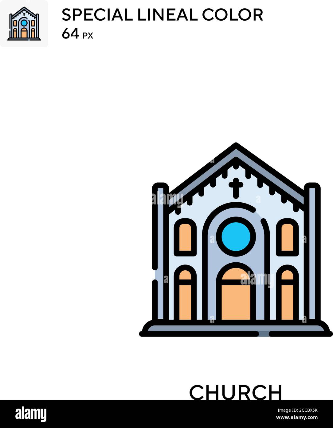 Kirche Spezielle lineare Farbe Symbol. Illustration Symbol Design ...