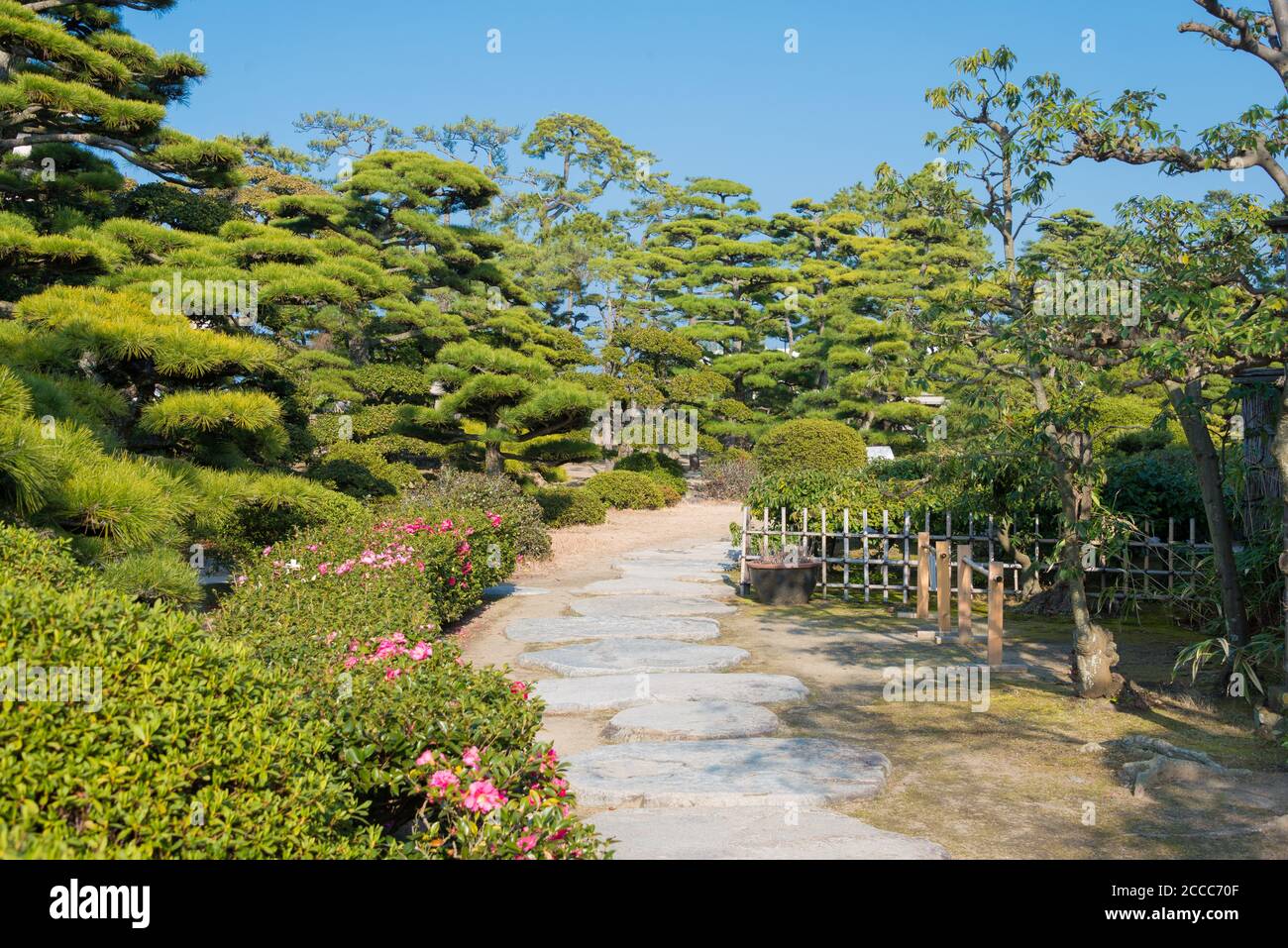 Hiunkaku Villa in Takamatsu Castle (Tamamo Park) in Takamatsu, Kagawa ...