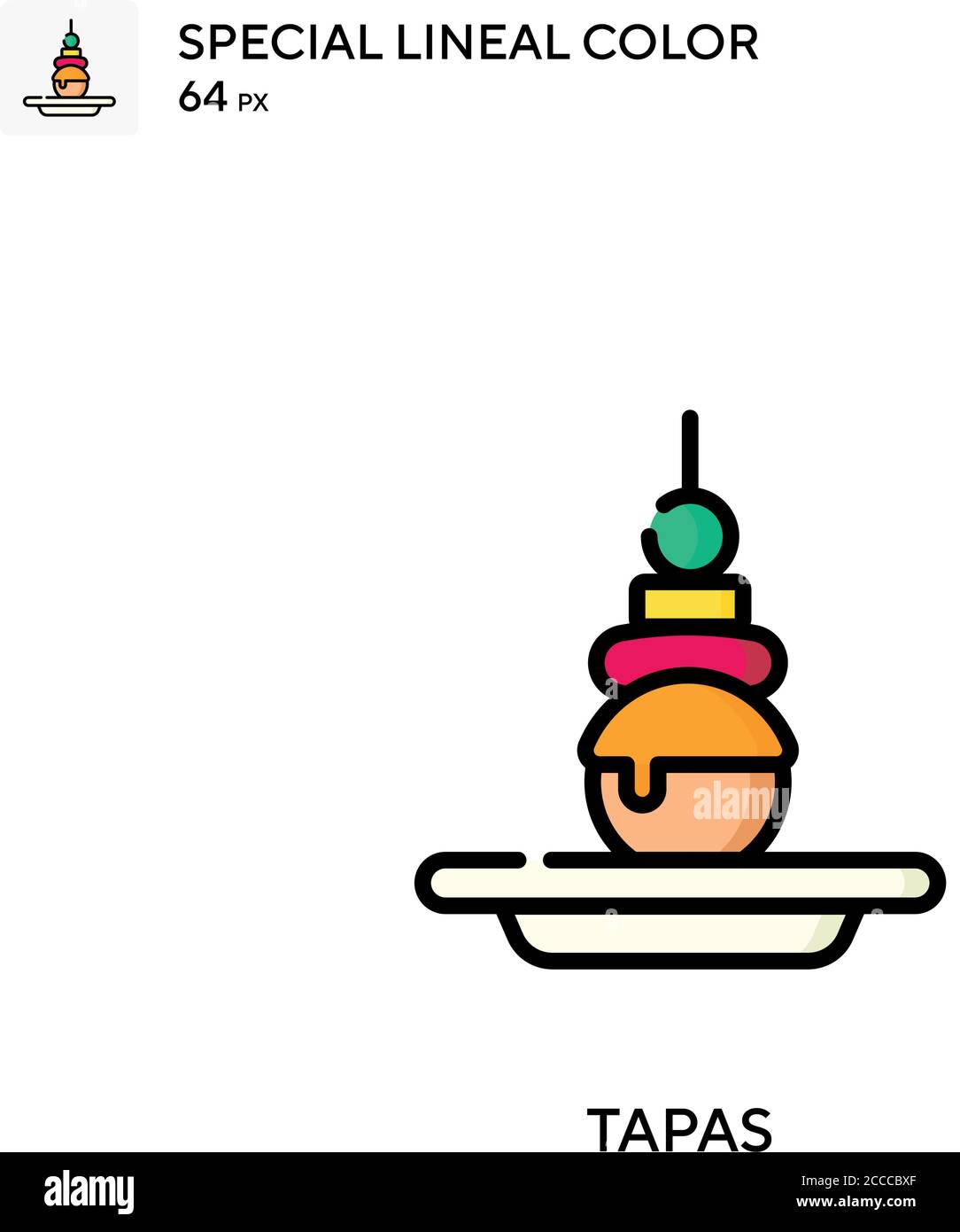 Tapas Besondere lineare Farbe Symbol. Illustration Symbol Design ...