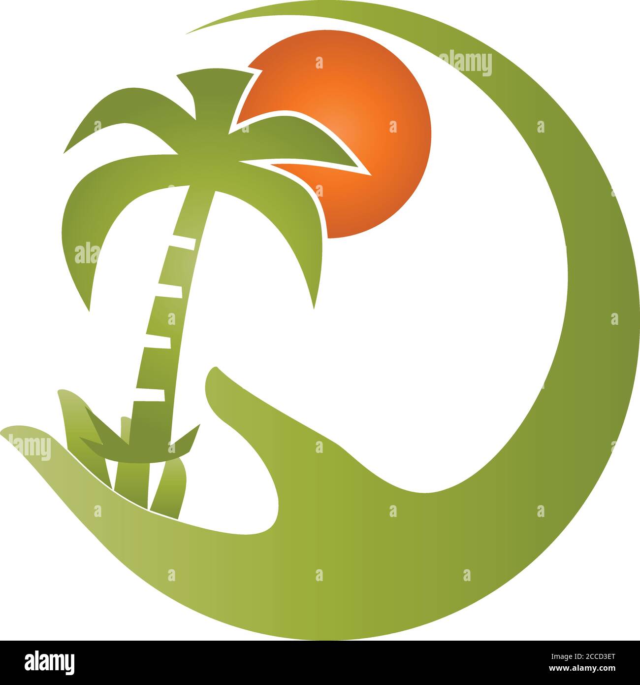 Insel, Sonne, Palmen, tropische Insel, Logo Stock-Vektorgrafik - Alamy