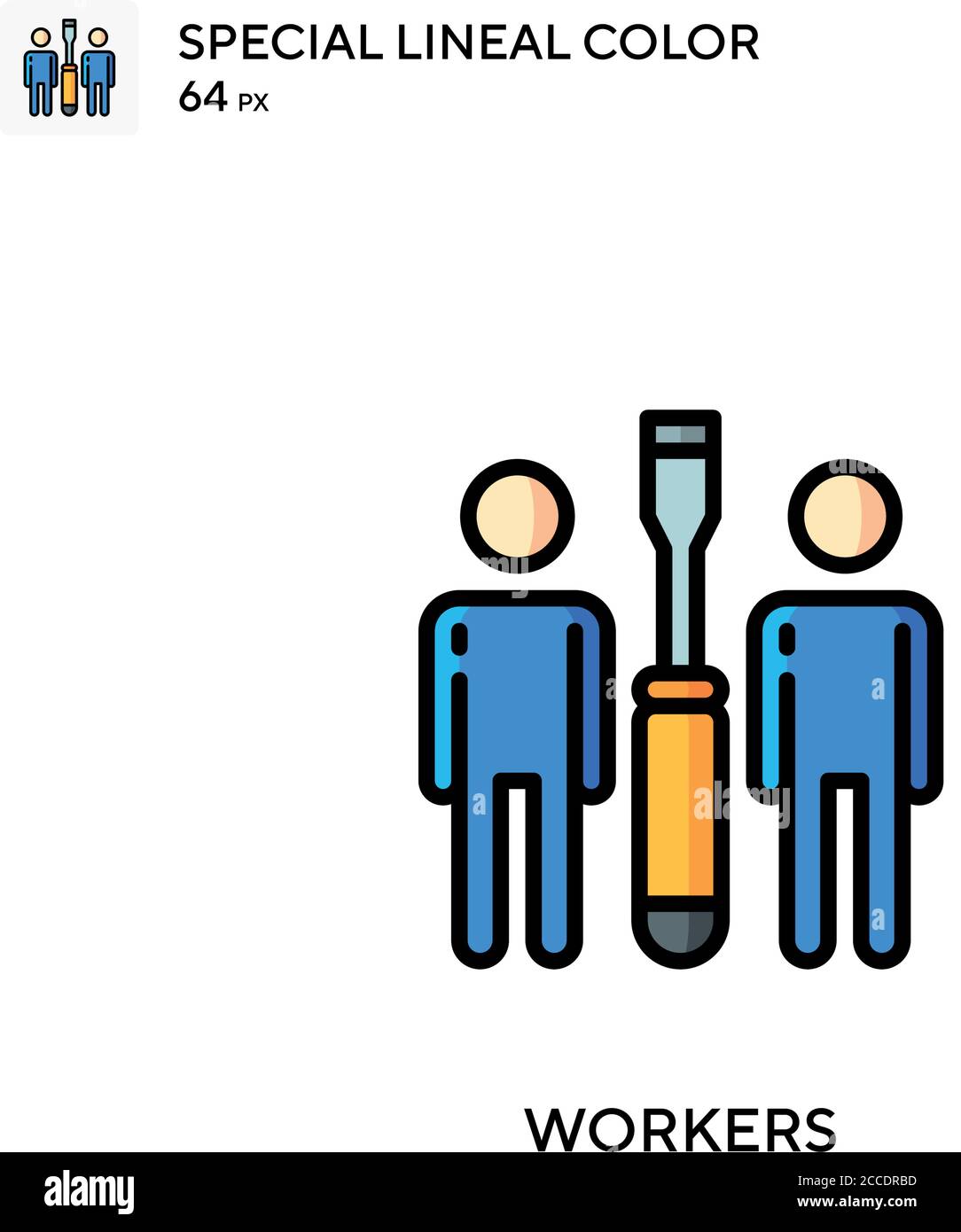 Symbol für spezielle lineare Farben für Arbeiter. Illustration Symbol ...