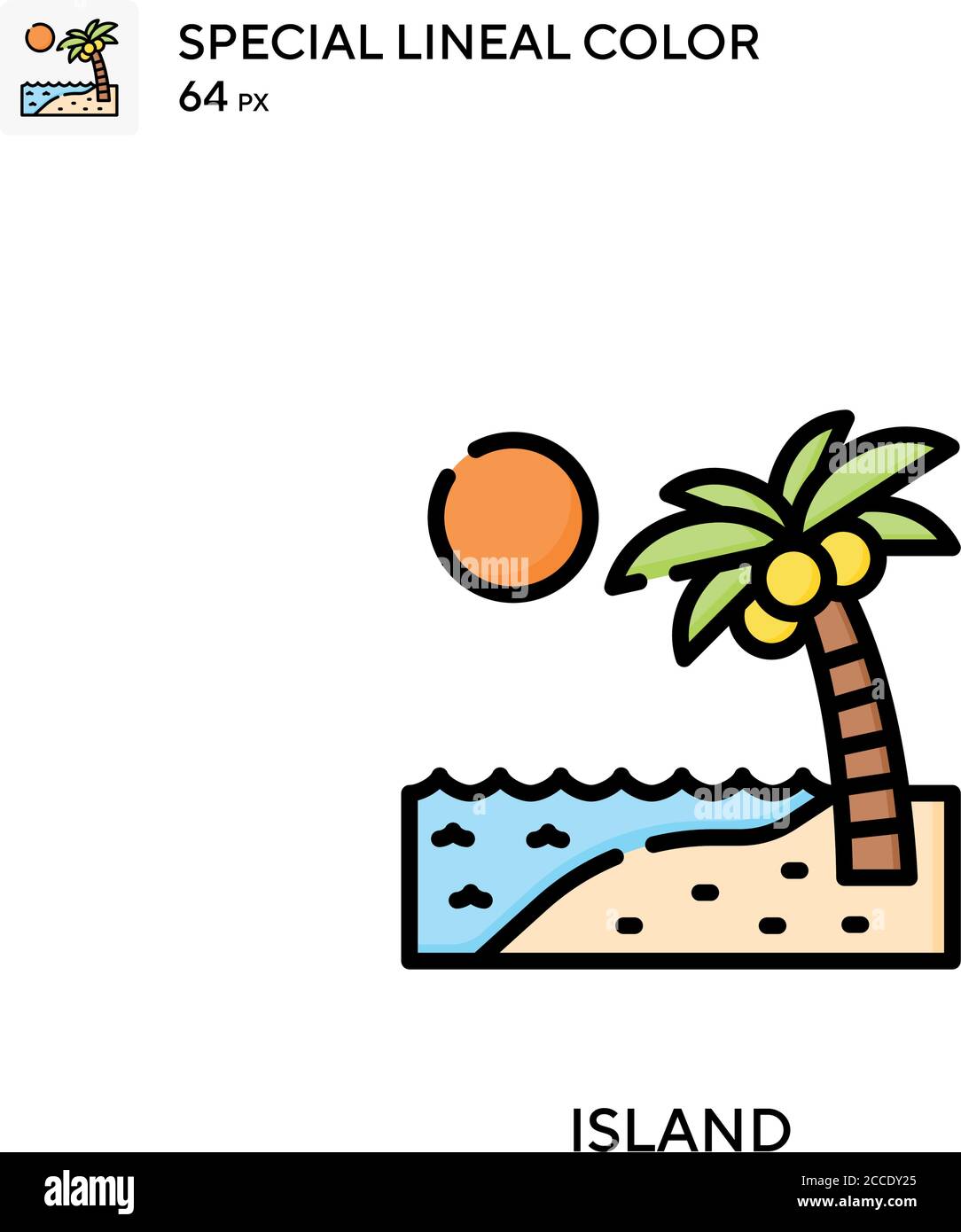 Insel Spezielle Linienfarbe Symbol. Illustration Symbol Design Vorlage ...