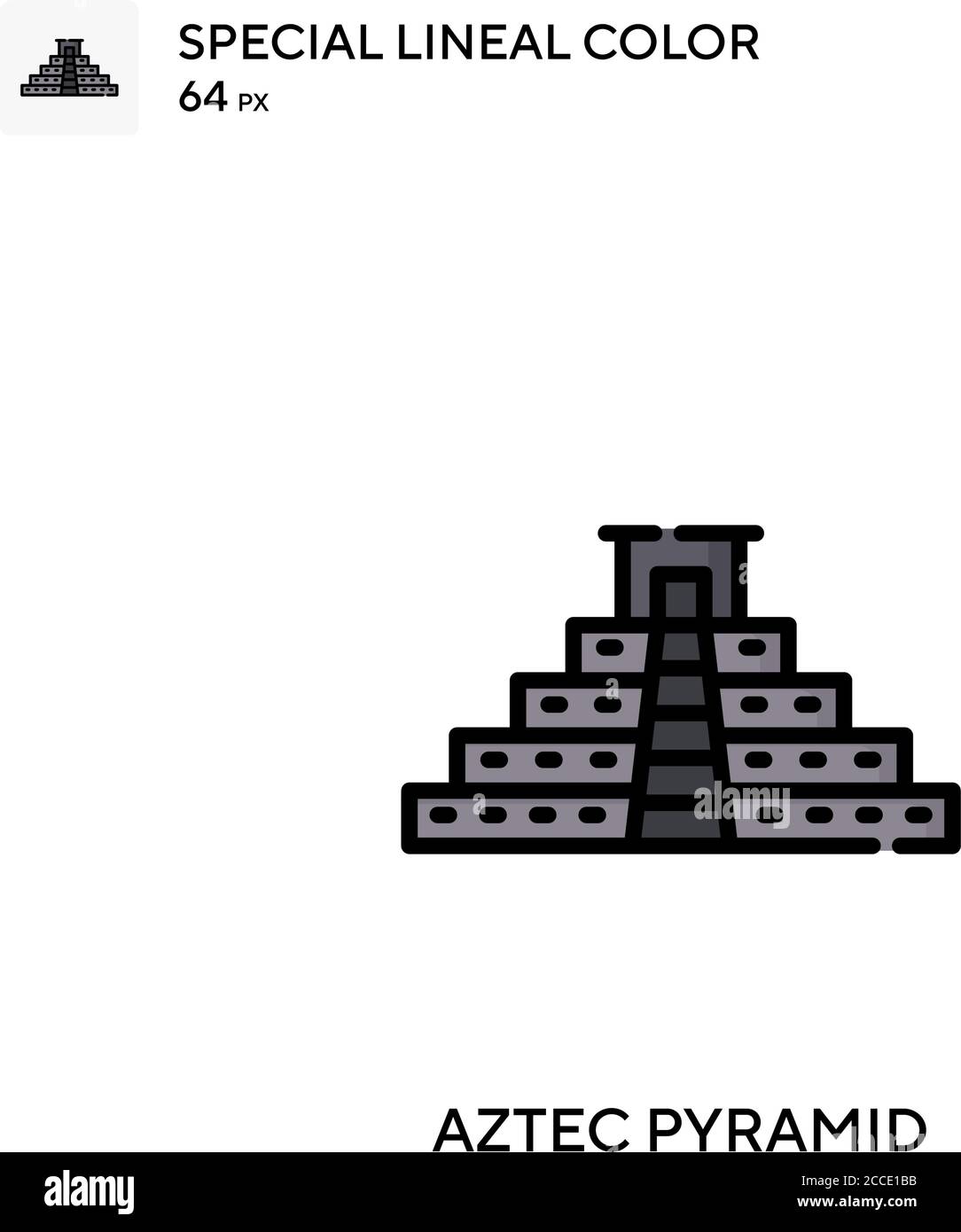 Azteken Pyramide Spezielle lineare Farbe Symbol. Illustration Symbol ...