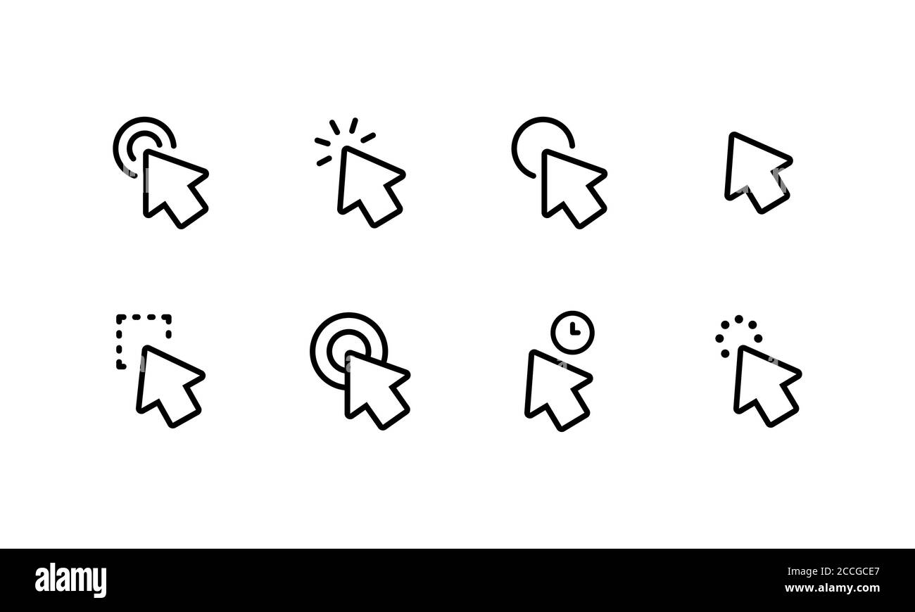Vector Black Mouse Cursor Icons Stockfotos und -bilder Kaufen - Alamy