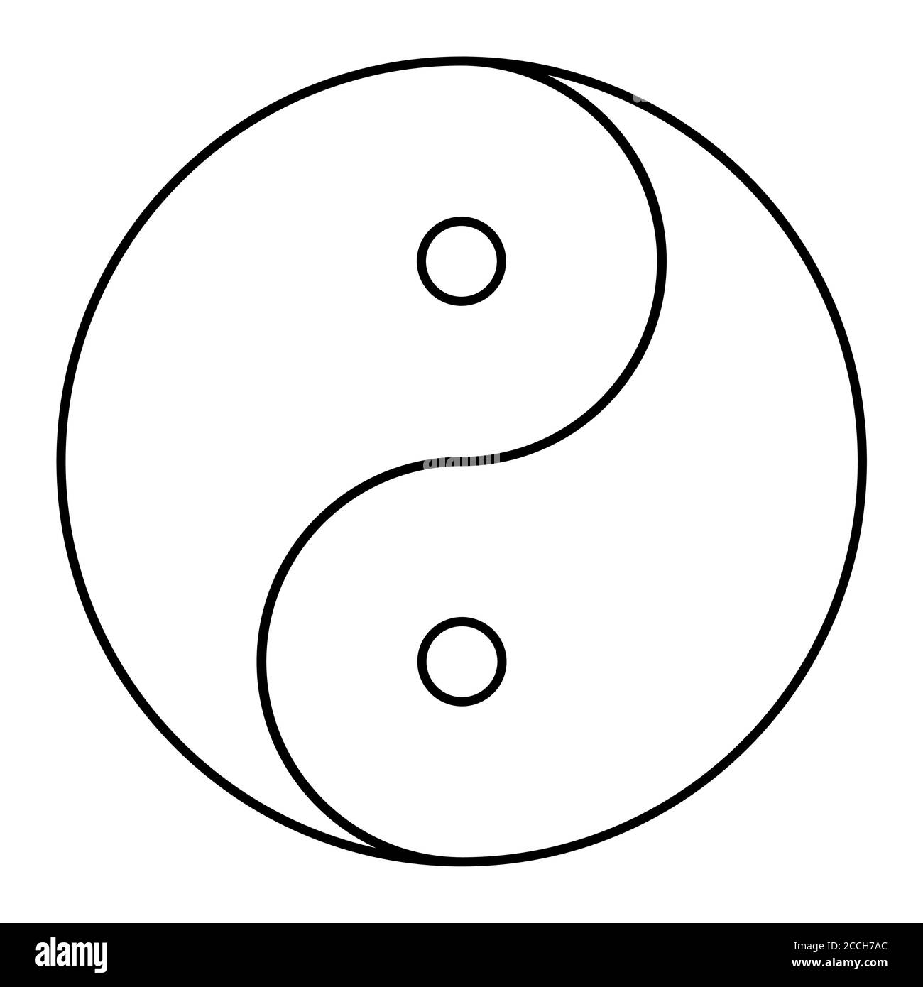 Yin Yang Symbol der Harmonie und Balance , Linie Symbol auf weißem ... Yin Yang Symbol der Harmonie und Balance , Linie Symbol auf weißem ...