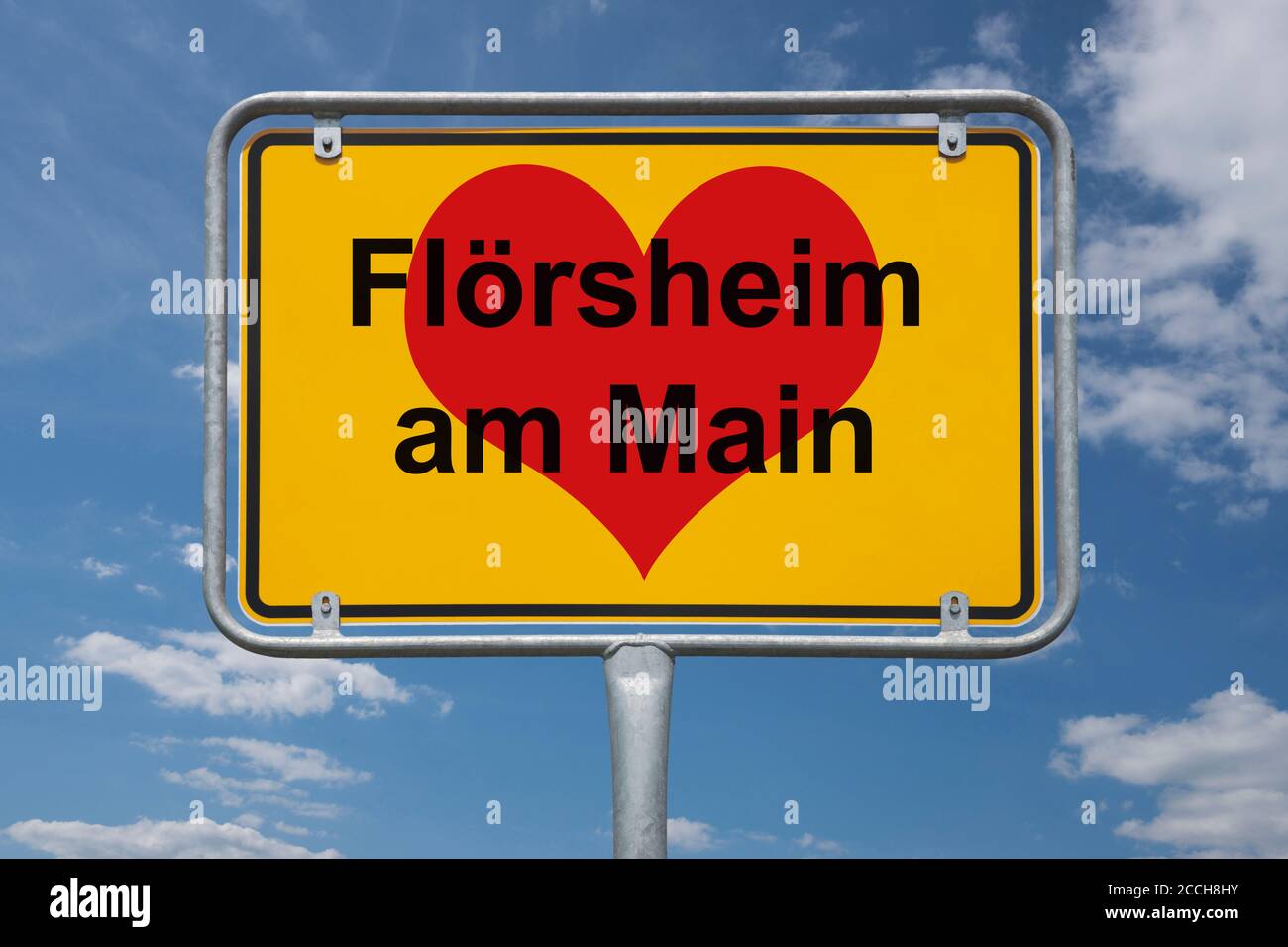 Ortstafel Flörsheim am Main, Hessen, Deutschland Ortsschild Flörsheim ...