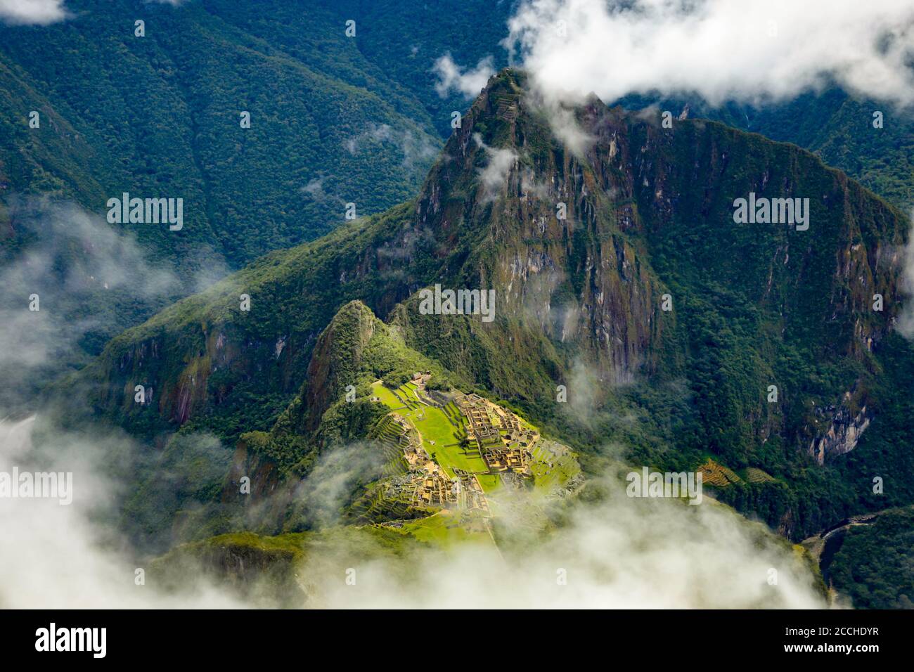 Wanderweg von den Inka-Ruinen von Machu Picchu, Peru, 2,430 m ü.d.M ...