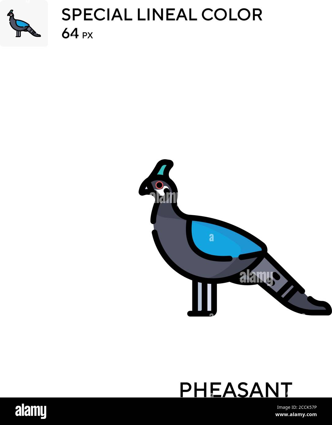 Fasan Spezielle lineare Farbe Symbol. Illustration Symbol Design ...