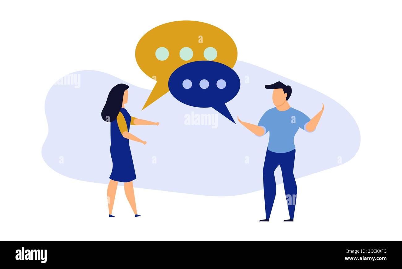 Business Menschen soziale Dialog Mann und Frau. Sprechblase chat Ziel ...