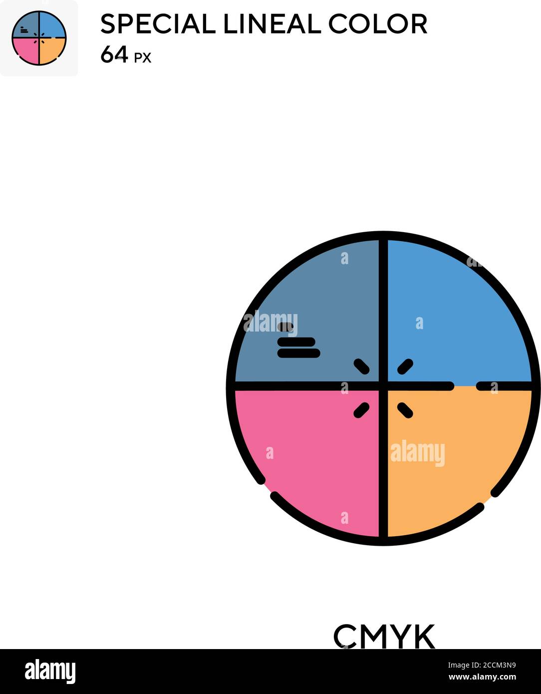 CMYK-Symbol für spezielle lineare Farben. Illustration Symbol Design ...