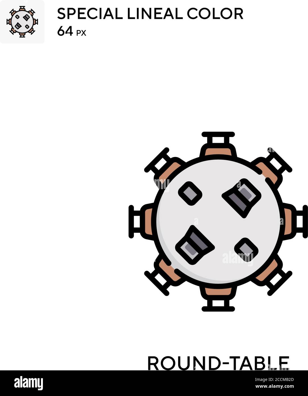 Round-Table-Symbol für spezielle lineare Farben. Illustration Symbol ...