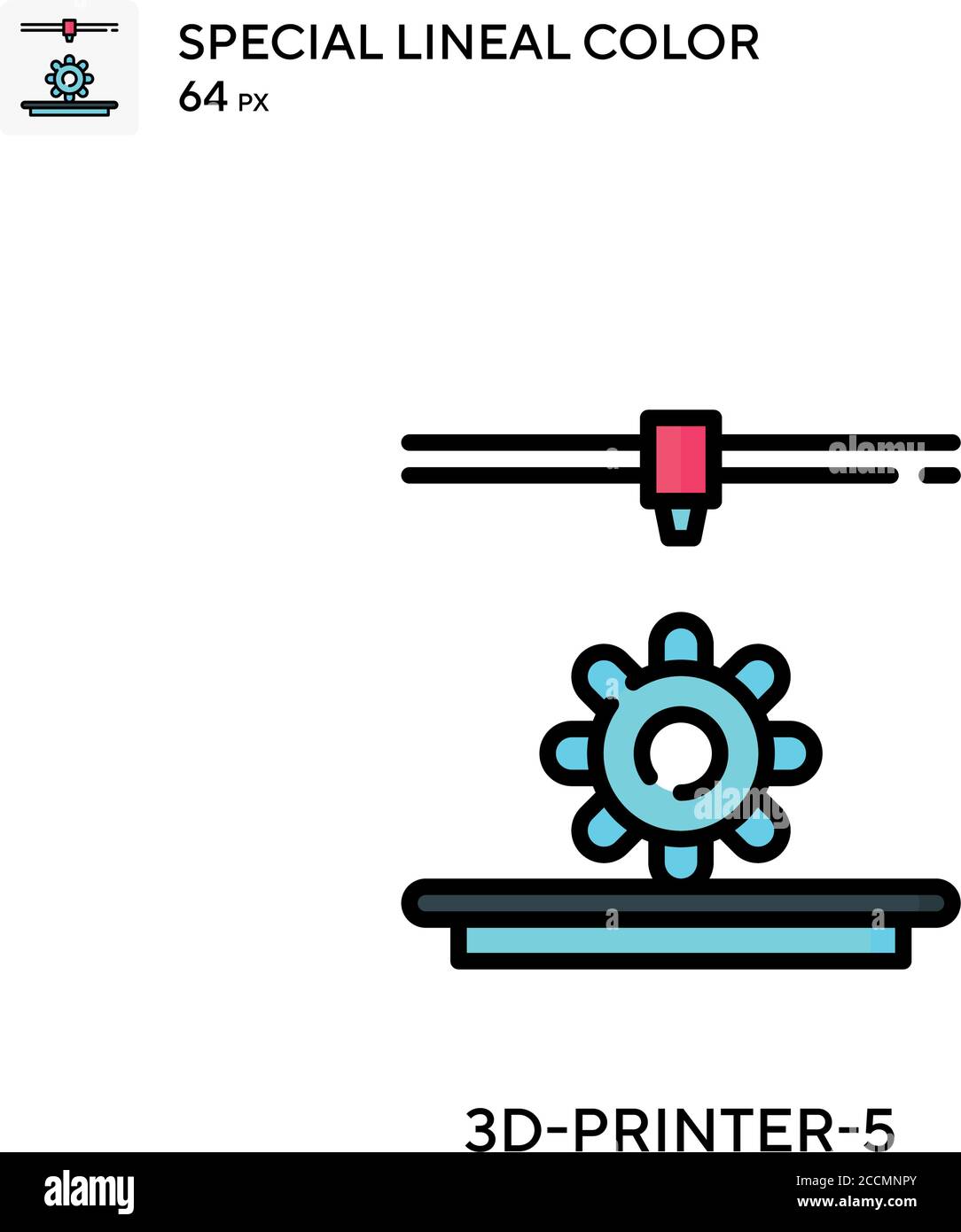 3d-Printer-5 spezielles lineales Farbsymbol. Illustration Symbol Design ...