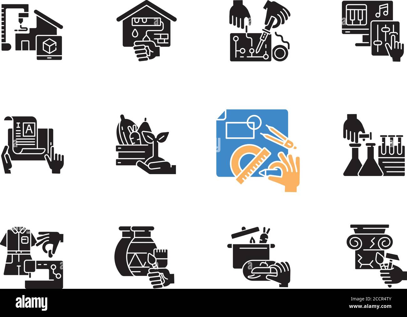 Handwerker icons schwarz weiss -Fotos und -Bildmaterial in hoher ...