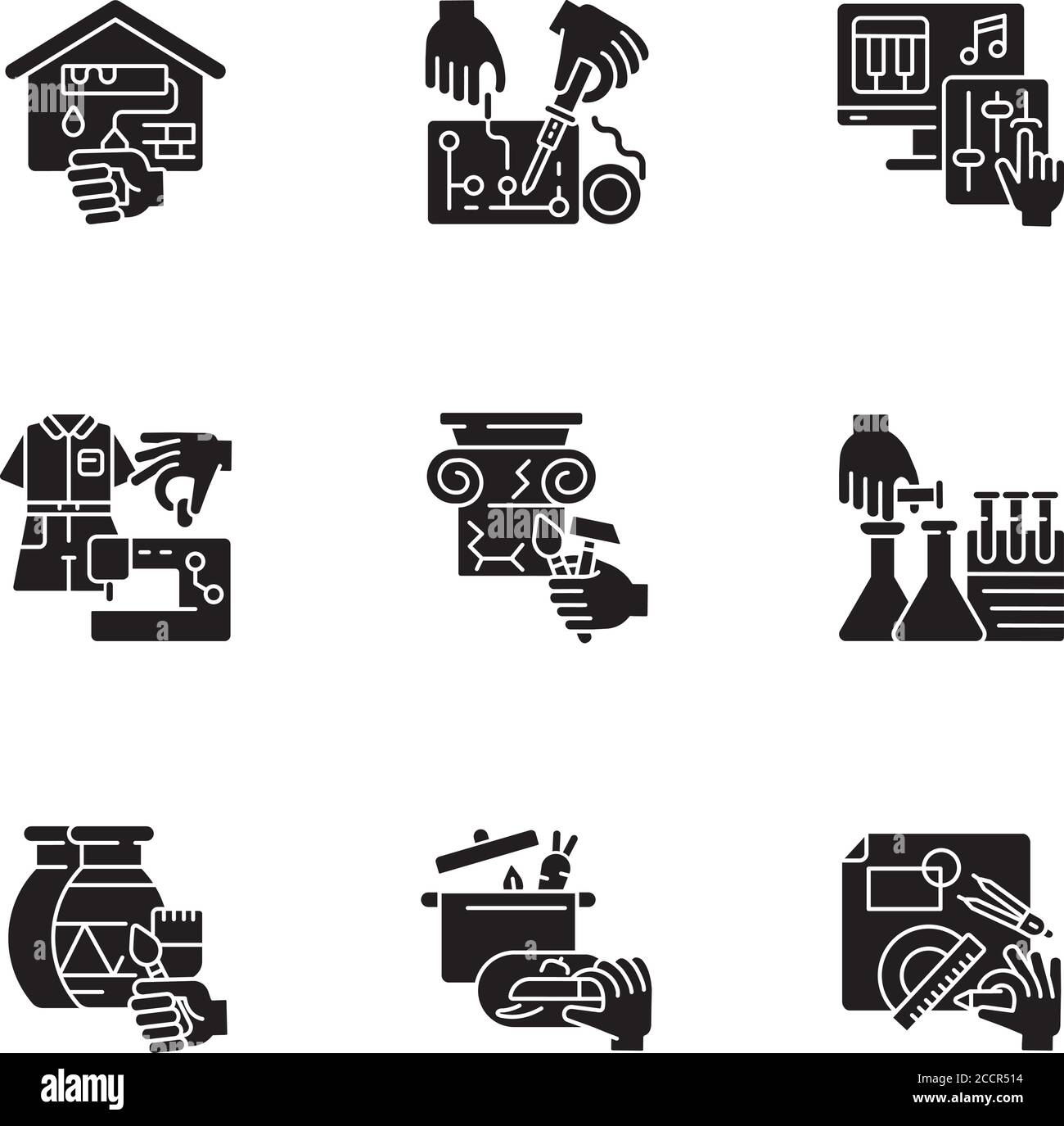 Handwerker icons schwarz weiss -Fotos und -Bildmaterial in hoher ...