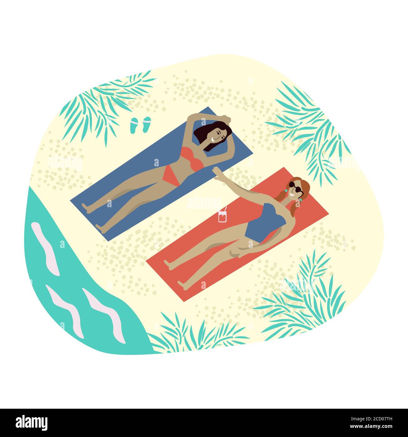 Menschen am strand liegen Stock-Vektorgrafiken kaufen - Alamy