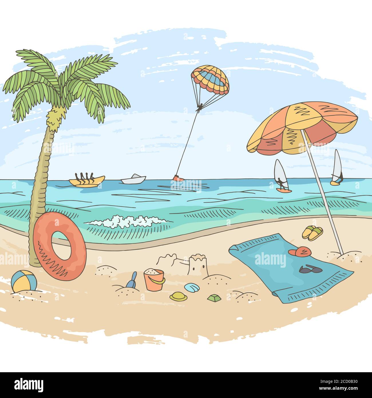 Meeresstrand strand Stock-Vektorgrafiken kaufen - Alamy