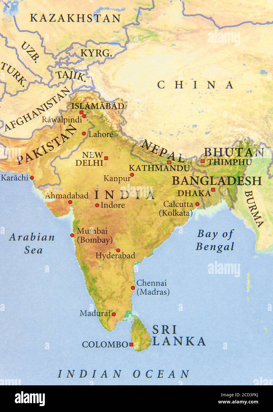 Map of india and pakistan -Fotos und -Bildmaterial in hoher Auflösung ...