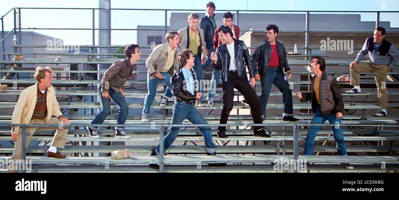 USA. John Travolta, Jeff Conaway, Barry Pearl, Michael Tucci und Kelly ...