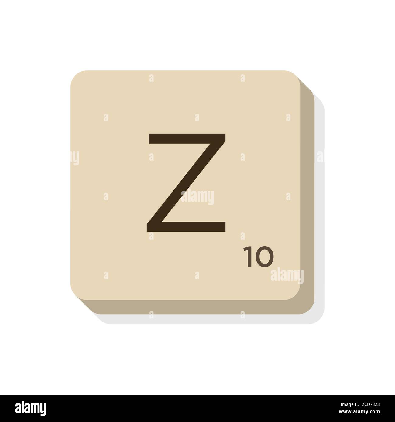 Buchstabe Z in scrabble Alphabet. Isolieren Sie Vektordarstellung, um ...
