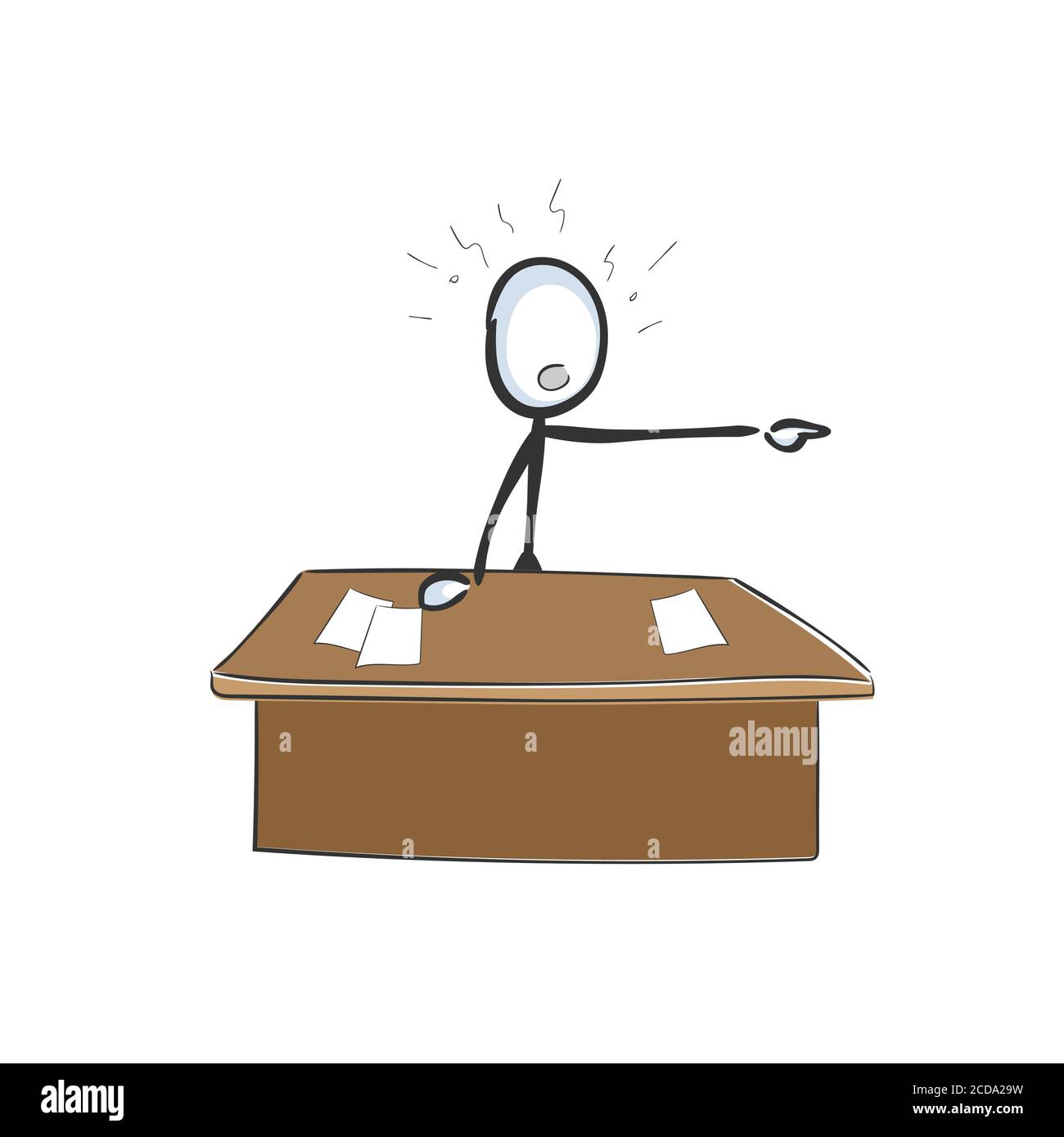 Wütender Boss. Feuerwehrmann. Schreiender Regisseur. Vektor einfach ...