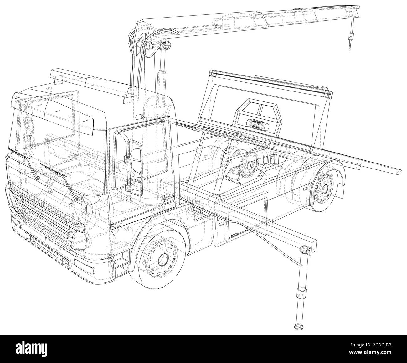 Vektor des Abschleppwagens. Abschleppen Auto LKW Transport Schleppen ...