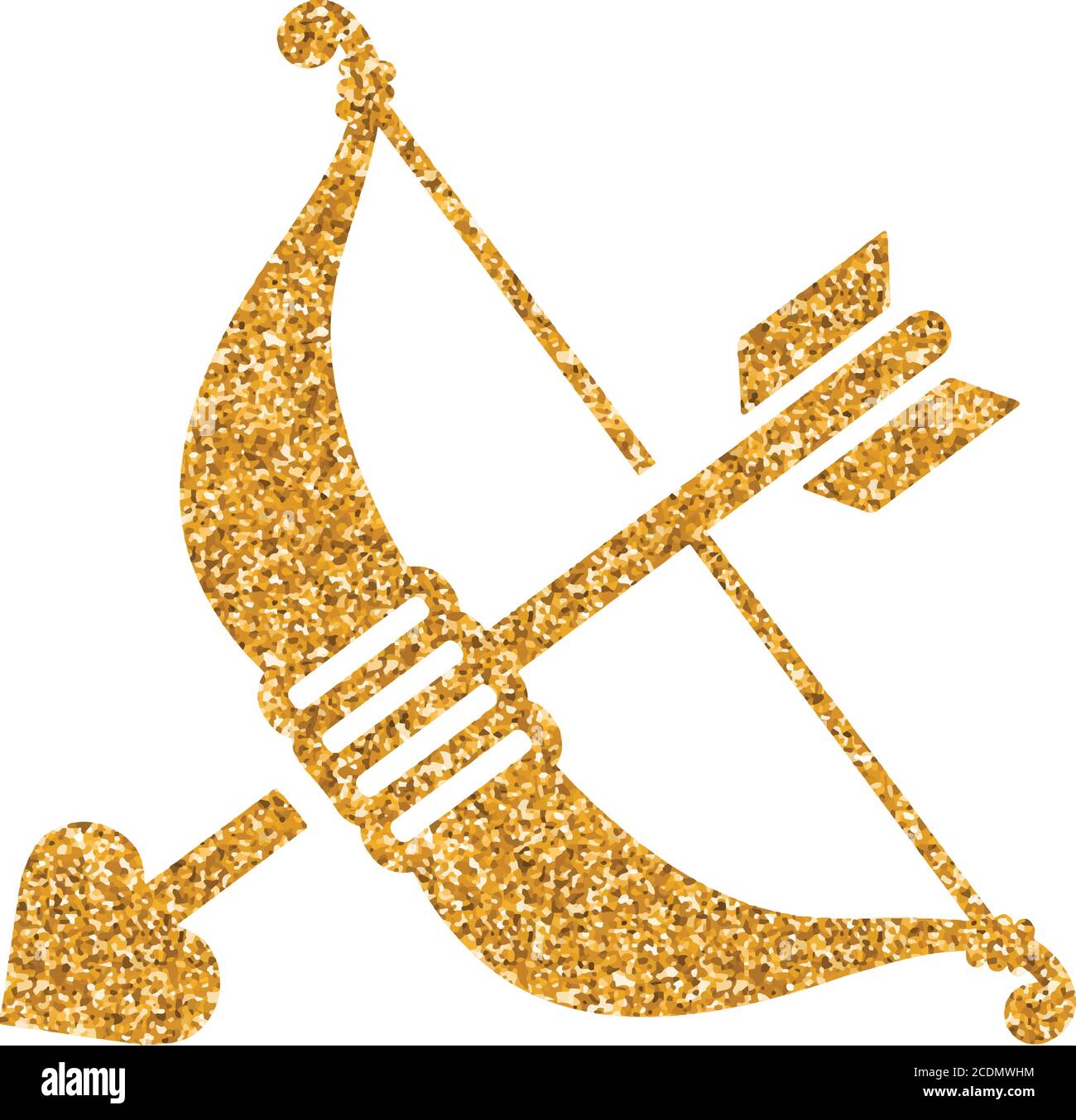 Pfeil-Symbol in Gold Glitzer Textur. Glitzern Luxus Stil Vektor ...