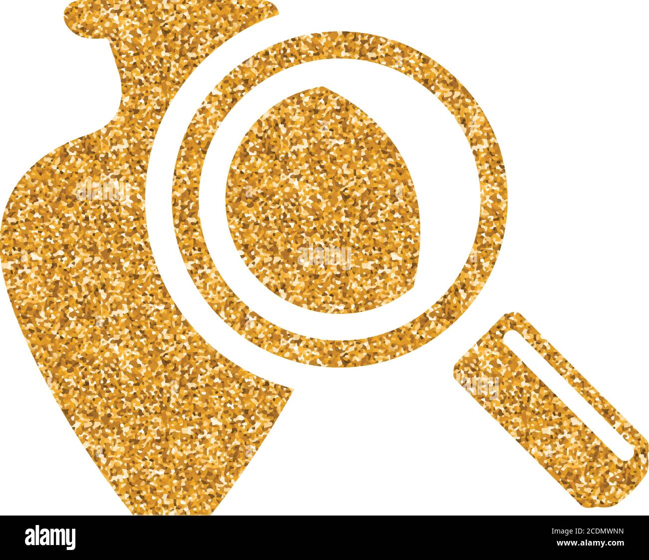 Vase und Lupe Symbol in Gold Glitter Textur. Glitzern Luxus Stil Vektor Illustration Stock ...