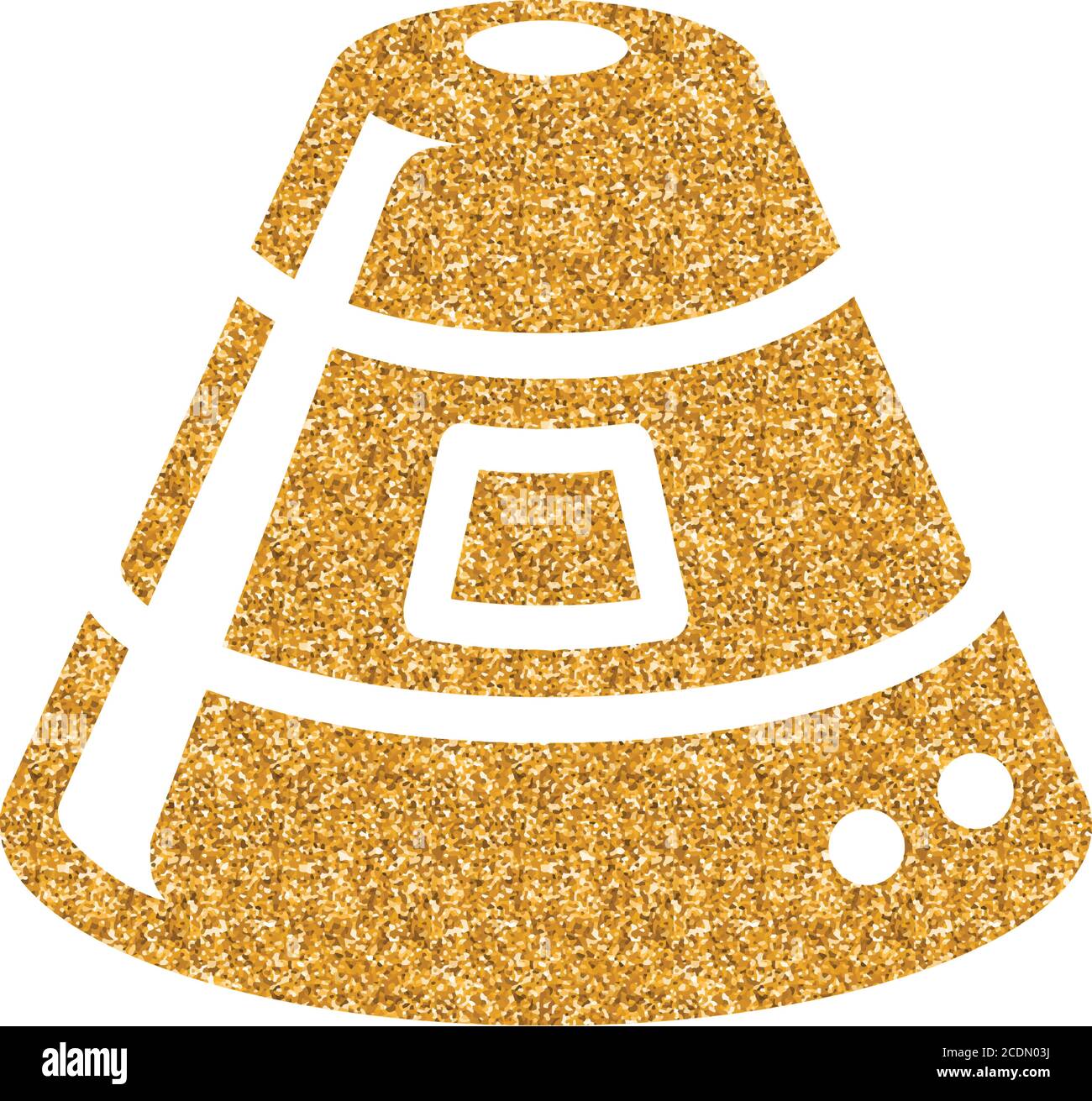 Space Kapsel Symbol in Gold Glitter Textur. Glitzern Luxus Stil Vektor Illustration Stock ...
