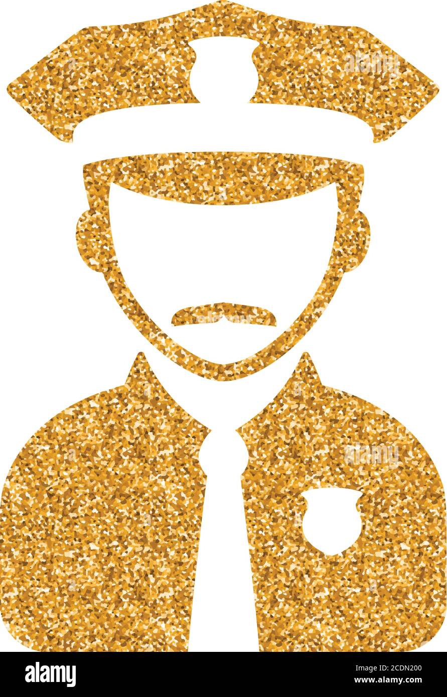 Polizei Avatar Symbol in Gold Glitter Textur. Glitzern Luxus Stil Vektor Illustration Stock ...