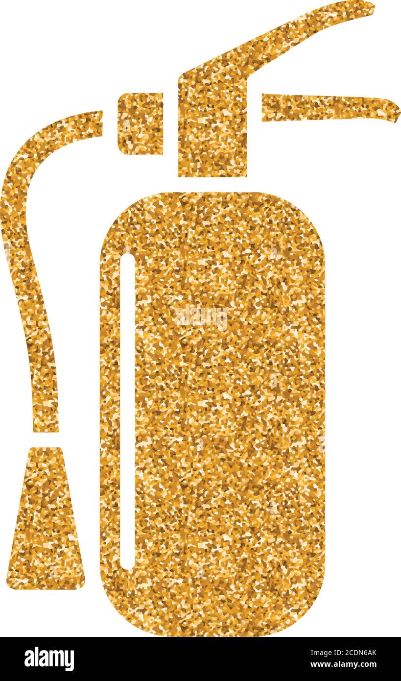 Feuerlöscher Symbol in Gold Glitter Textur. Glitzern Luxus Stil Vektor Illustration Stock ...