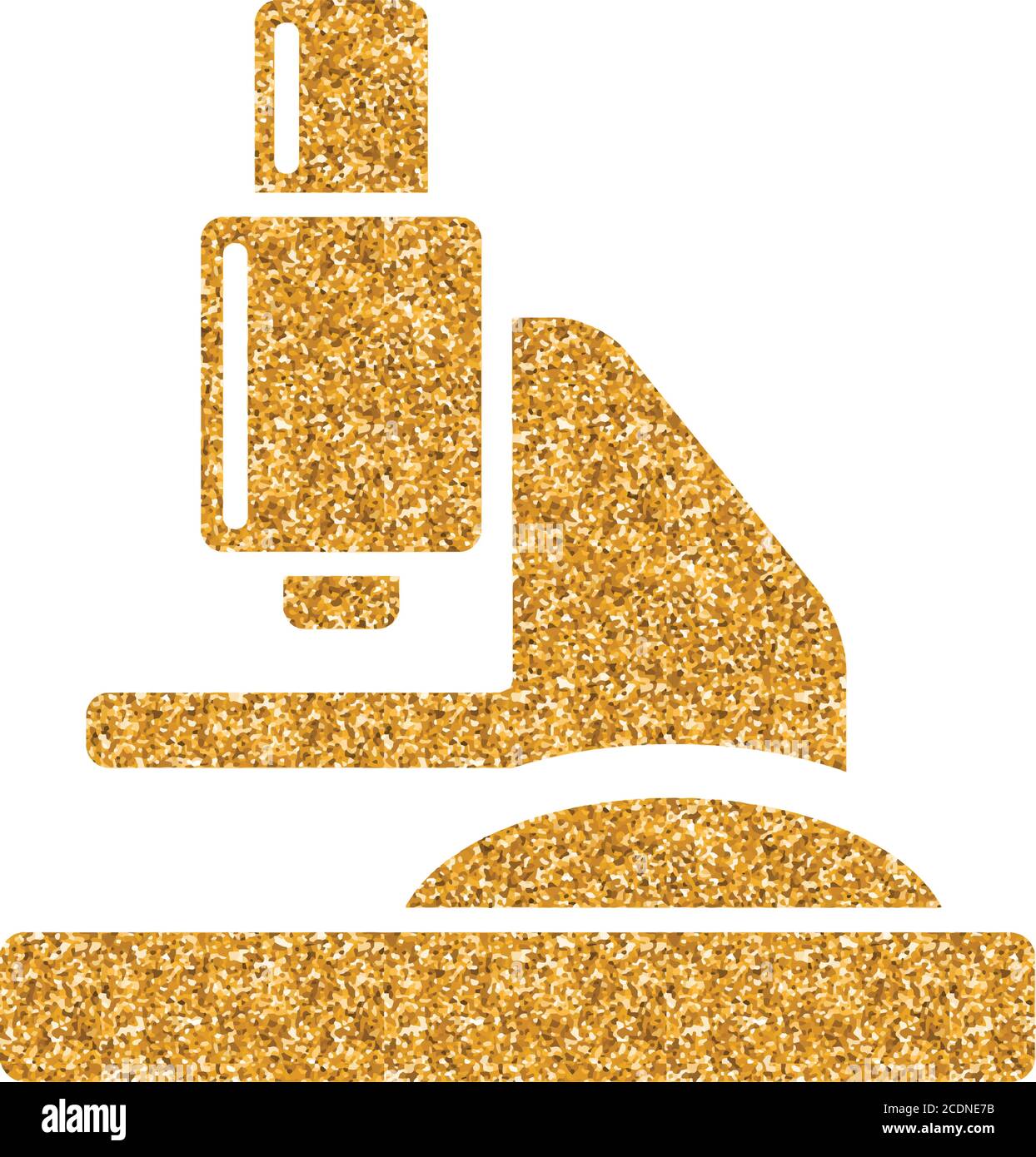 Mikroskop Symbol in Gold Glitter Textur. Glitzern Luxus Stil Vektor Illustration Stock ...