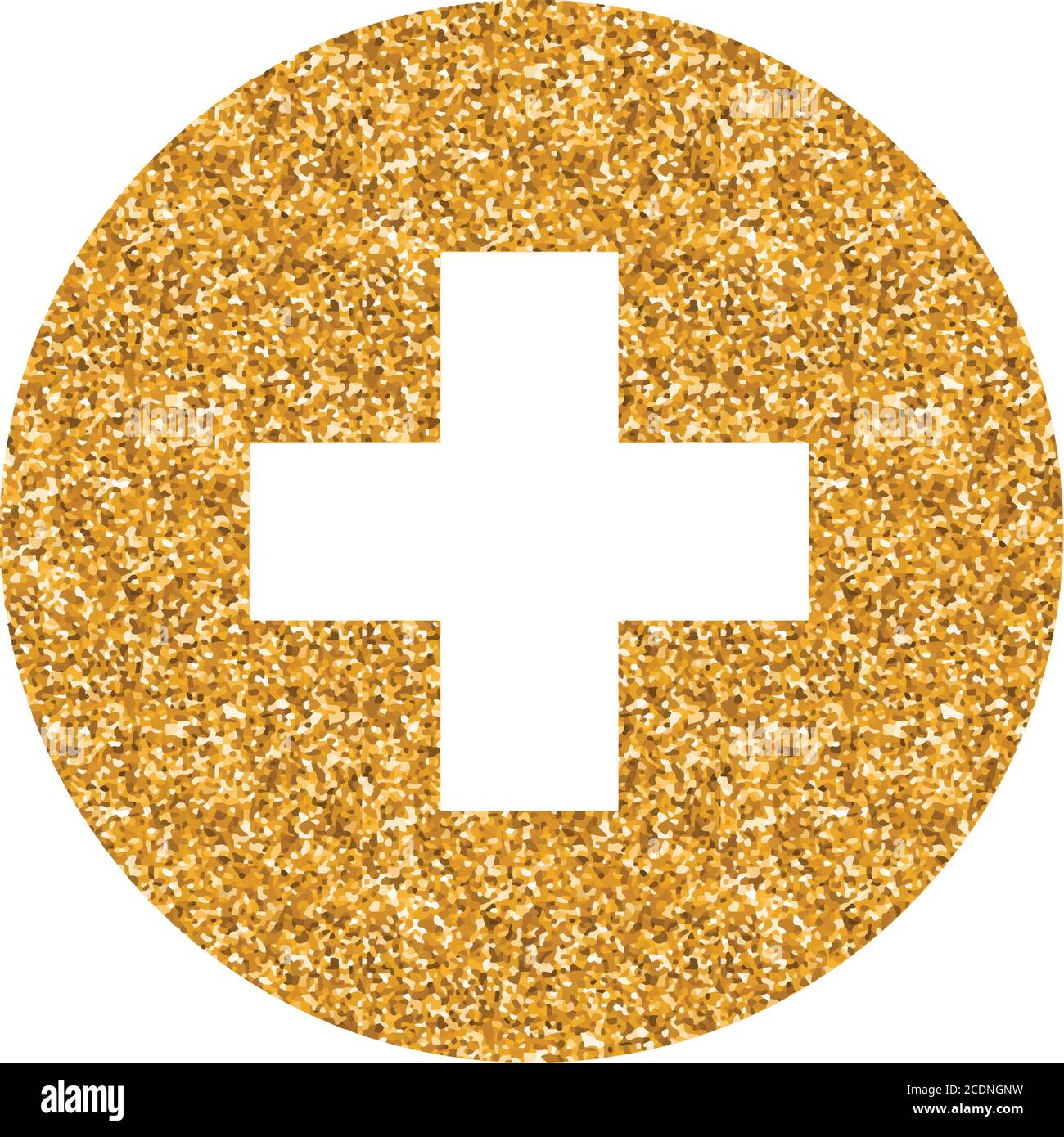 Plus Zeichen Symbol in Gold Glitter Textur. Glitzern Luxus Stil Vektor ...